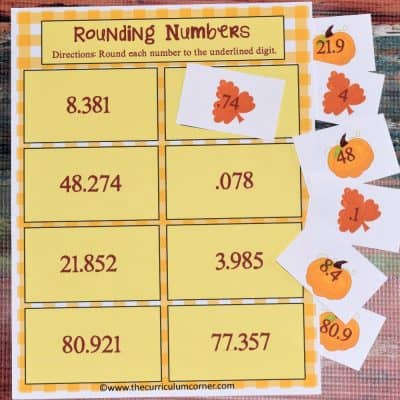 Fabulous Fall Math Centers - The Curriculum Corner 4-5-6