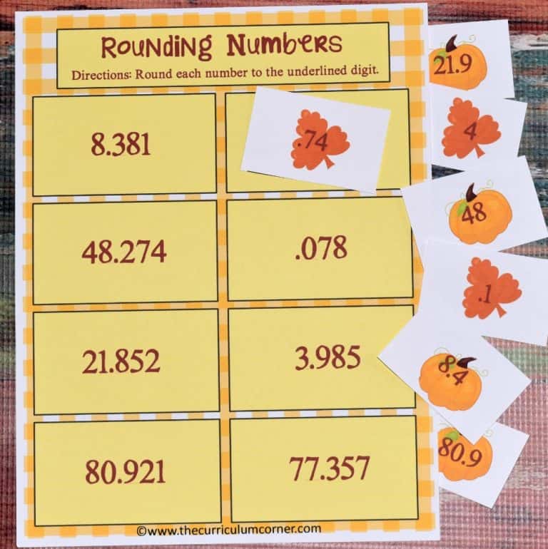 Fabulous Fall Math Centers - The Curriculum Corner 4-5-6