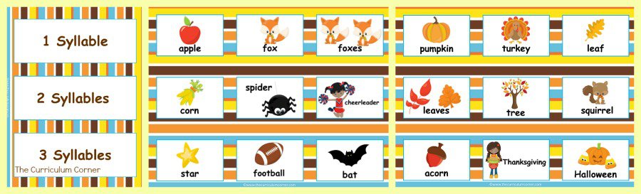 fall syllables 3 - The Curriculum Corner 4-5-6