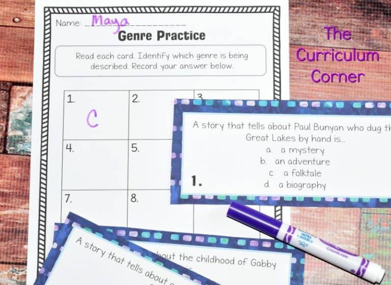 Identifying Genres - The Curriculum Corner 4-5-6