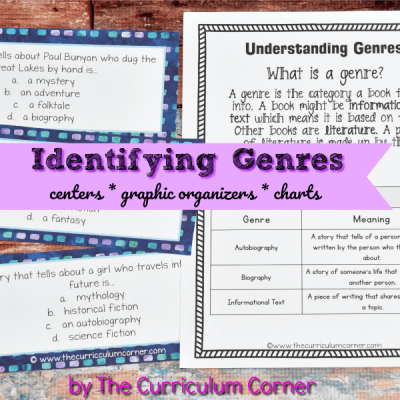 FREE Identifying Genres Collection from The Curriculum Corner - The ...