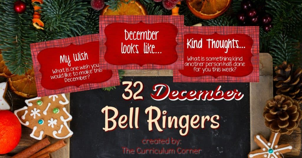 FREE December Bell Ringers Morning Welcome Prompts from The Curriculum ...