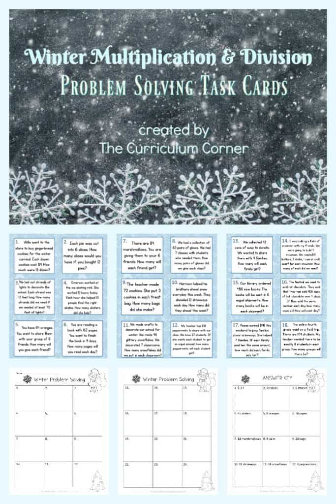 These winter problem solving task cards are designed to give your ...