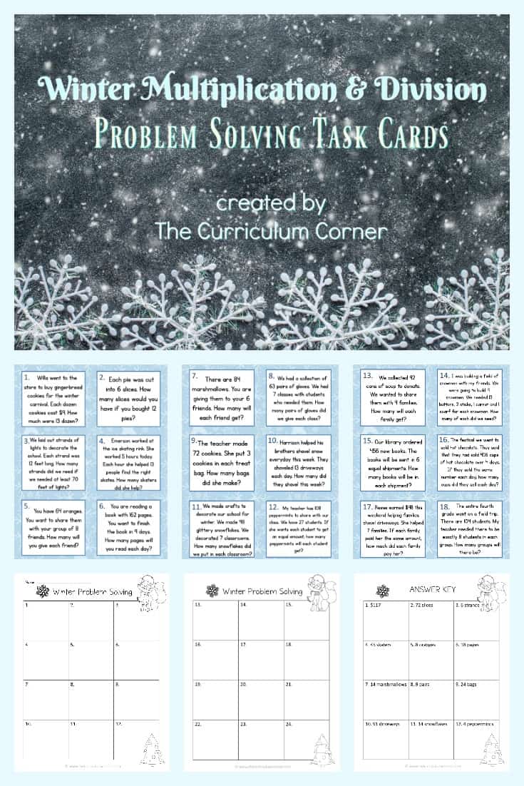 Winter Problem Solving Mult & Div - The Curriculum Corner 4-5-6