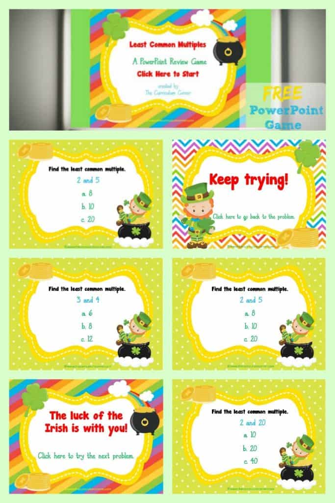 Least Common Multiple Game for PowerPoint - The Curriculum Corner 4-5-6