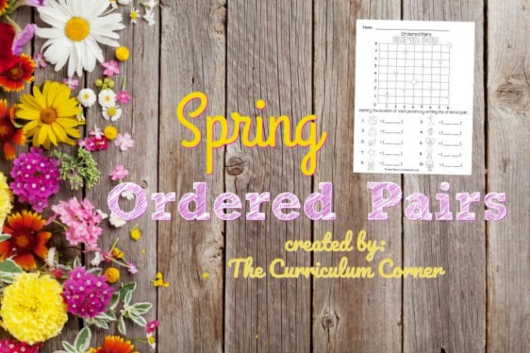 Spring Ordered Pairs (Coordinate Grid) - The Curriculum Corner 4-5-6