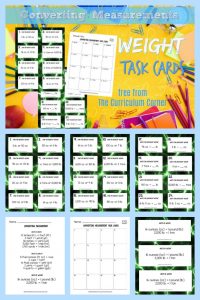 Measurement: Converting Weight Task Cards - The Curriculum Corner 4-5-6