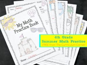 4th Grade Summer Math Booklet - The Curriculum Corner 4-5-6