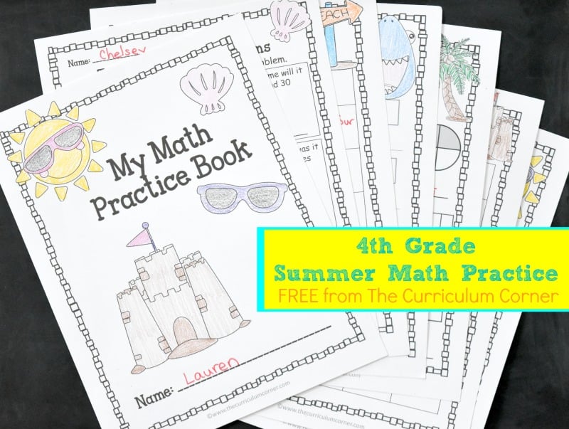 4th Grade Summer Math Booklet The Curriculum Corner 4 5 6