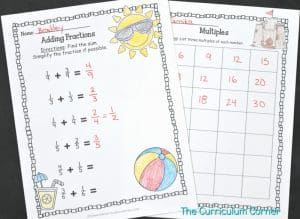 4th Grade Summer Math Booklet - The Curriculum Corner 4-5-6