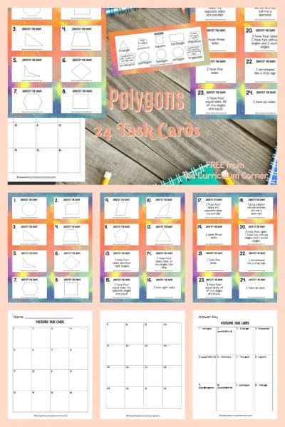 Polygon Task Cards - The Curriculum Corner 4-5-6