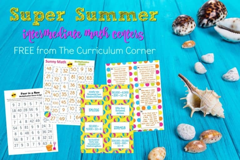 Super Summer Math Centers - The Curriculum Corner 4-5-6