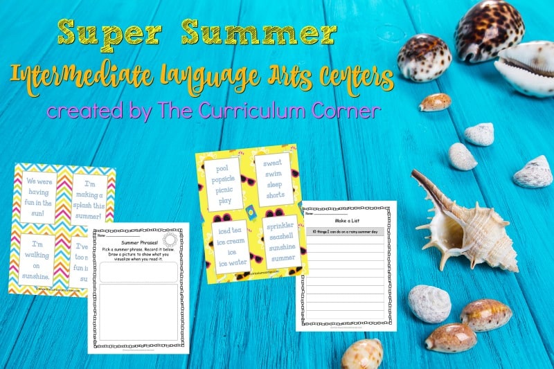 This Super Summer Intermediate Language Arts Centers Set is designed ...