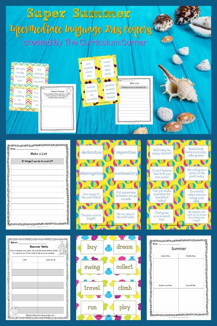 FREE Summer Literacy Centers for Intermediate Grades from The ...