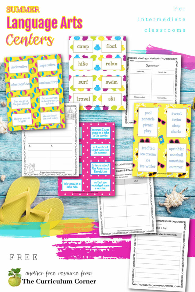 Summer Language Arts Centers - The Curriculum Corner 4-5-6