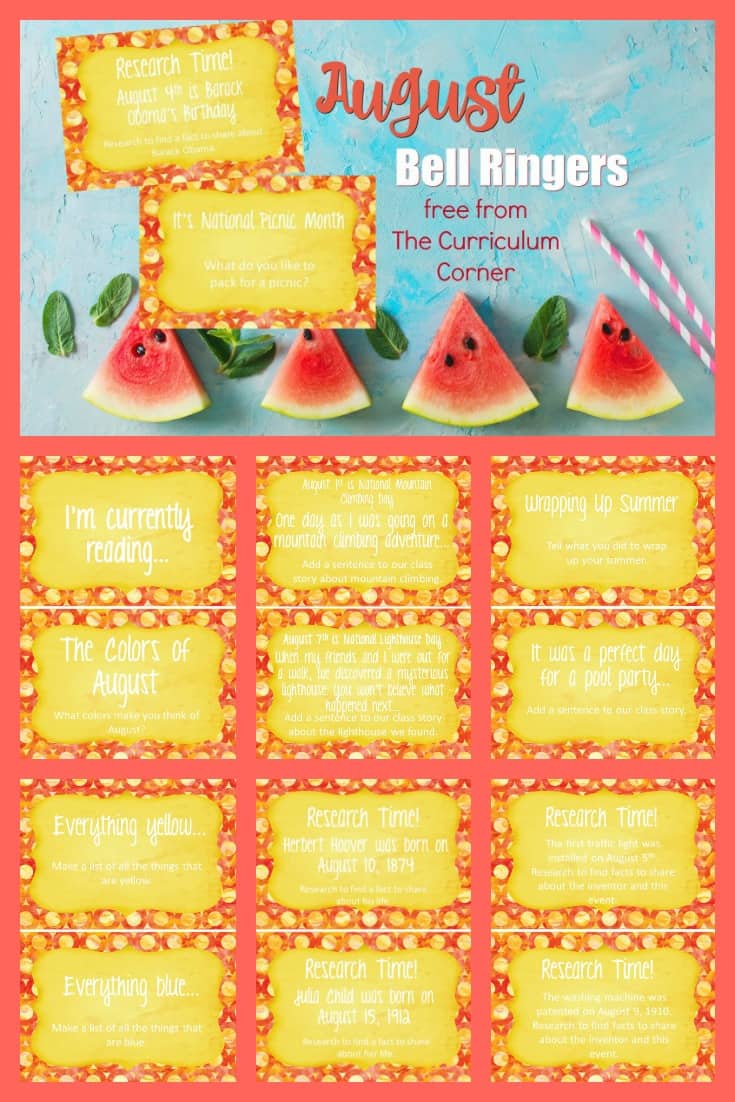 August Bell Ringers - The Curriculum Corner 4-5-6