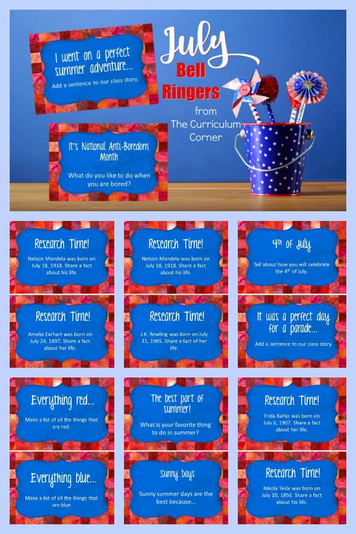 July Bell Ringers - The Curriculum Corner 4-5-6