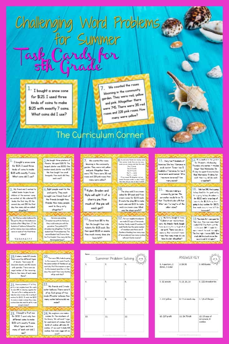 Summer Challenge Problem Solving - The Curriculum Corner 4-5-6