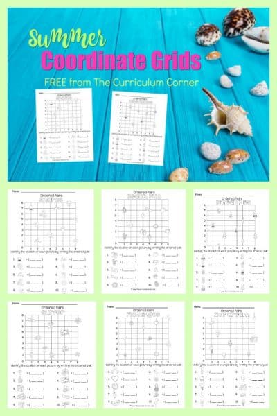 Summer Coordinate Grids - The Curriculum Corner 4-5-6