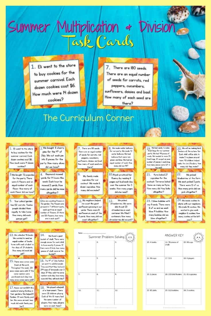 Summer Problem Solving Mult & Div - The Curriculum Corner 4-5-6