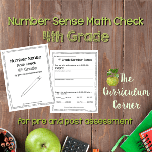 math check number sense feature - The Curriculum Corner 4-5-6
