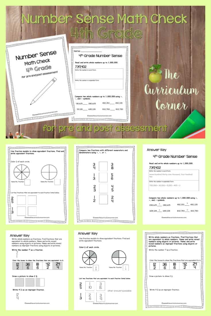 Math Check: 4th Grade Number Sense - The Curriculum Corner 4-5-6