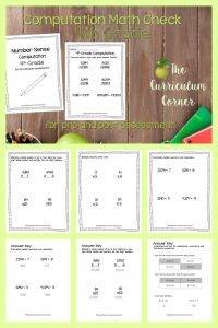 Math Check: 4th Grade Computation - The Curriculum Corner 4-5-6