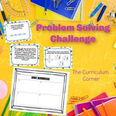 math challenge feature - The Curriculum Corner 4-5-6