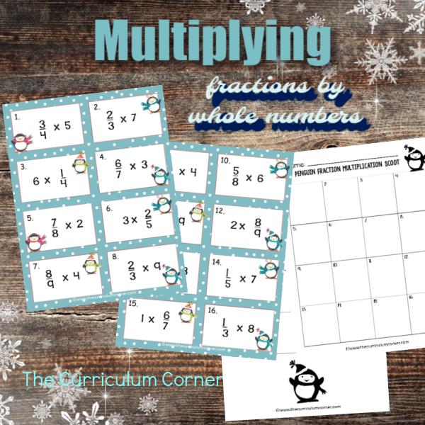 penguin multiplying fractions feature - The Curriculum Corner 4-5-6