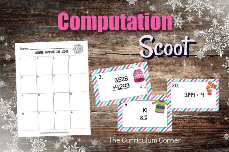 Winter Computation Scoot - The Curriculum Corner 4-5-6