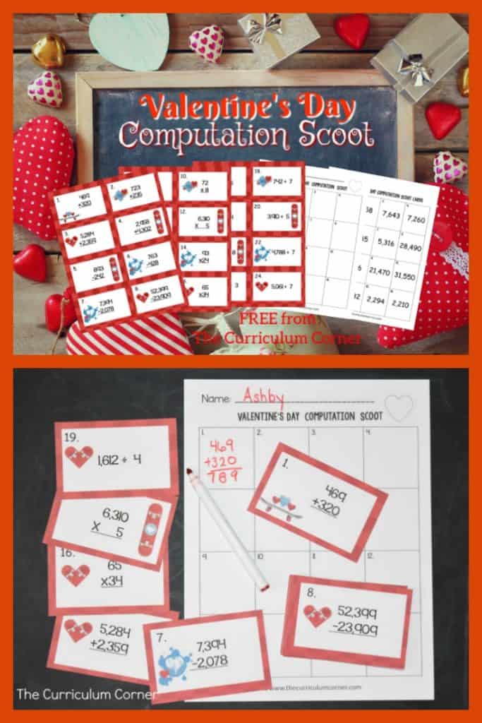 valentine's day comp scoot pinterest - The Curriculum Corner 4-5-6
