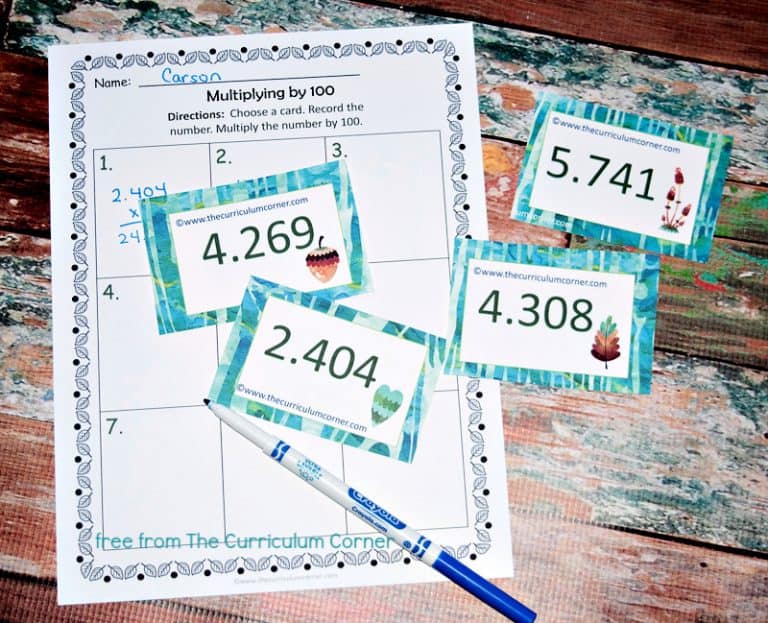 Working with Decimals Cards & Activities - The Curriculum Corner 4-5-6