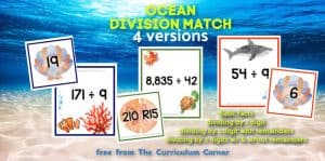 Ocean Division Match (many skills) - The Curriculum Corner 4-5-6