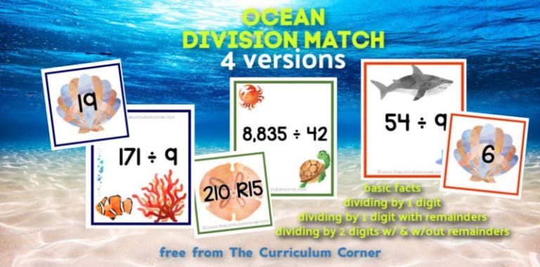 Ocean Division Match (many skills) - The Curriculum Corner 4-5-6