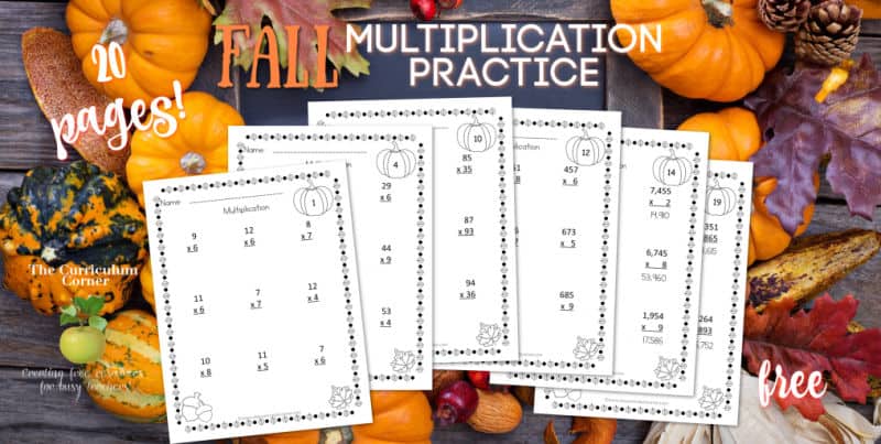 fall multiplication pages 456 (1) - The Curriculum Corner 4-5-6