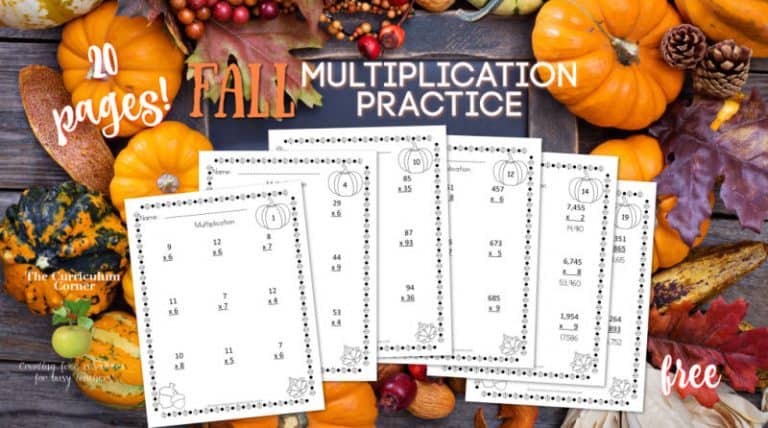 Computation Pages: Fall Multiplication - The Curriculum Corner 4-5-6