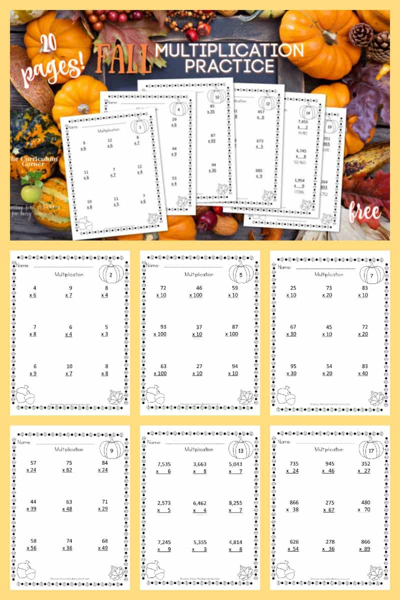 Fall Multiplication Practice Pinterest The Curriculum Corner 4 5 6 Fall Multiplication Practice Pinterest The Curriculum Corner 4 5 6