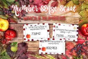Number Sense Scoot: Whole Numbers - The Curriculum Corner 4-5-6