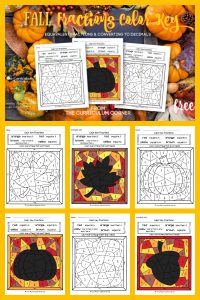 Fall Fraction Color Key - The Curriculum Corner 4-5-6