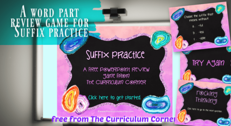 Suffix PowerPoint Game - The Curriculum Corner 4-5-6