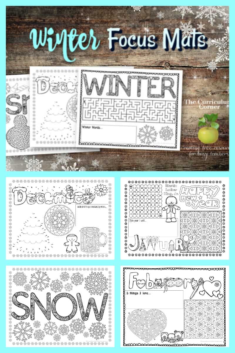 Winter Focus Mats - The Curriculum Corner 4-5-6