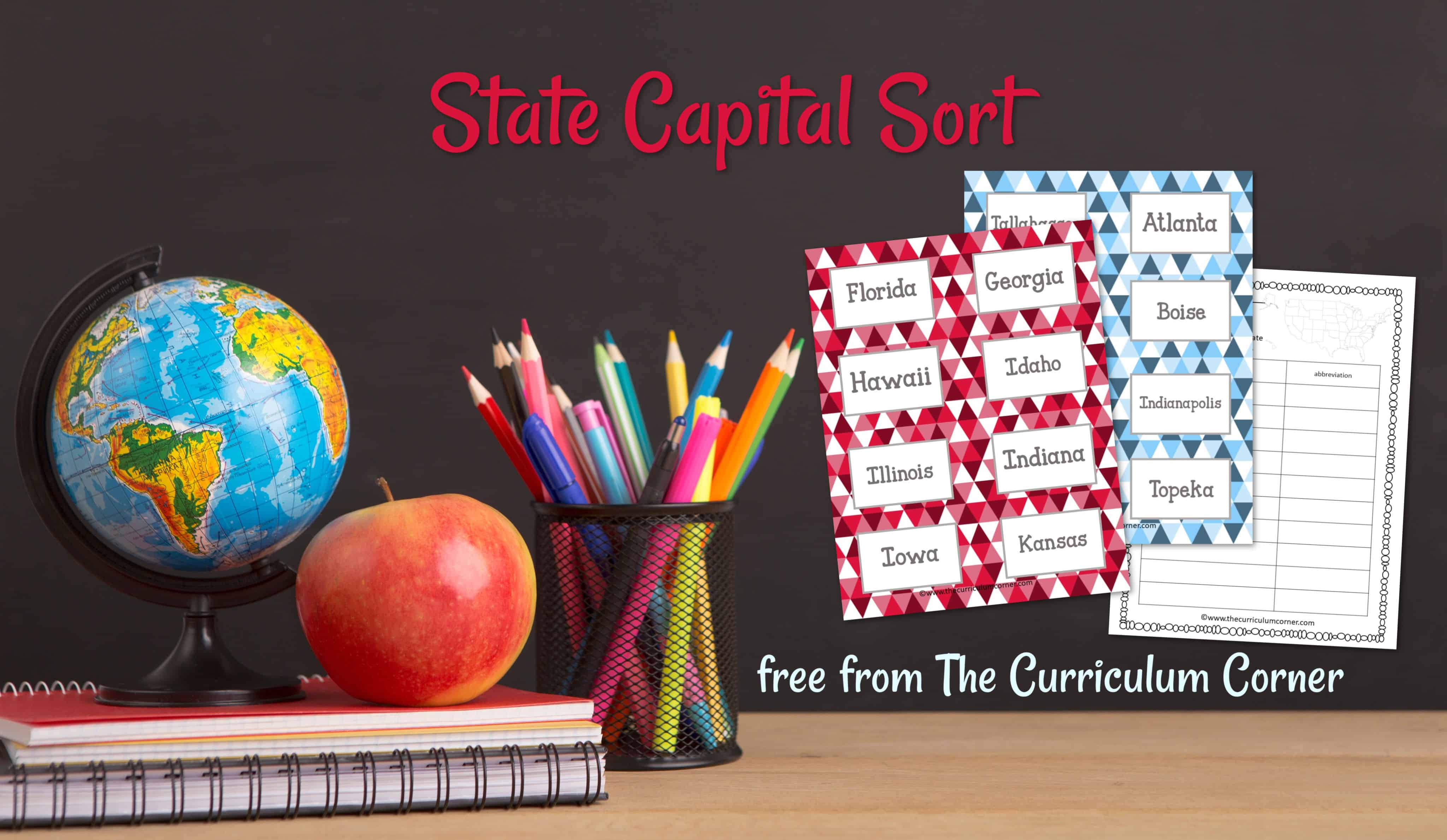 States & Capitals Matching Cards - The Curriculum Corner 4-5-6