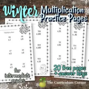 winter multiplication 456 feature - The Curriculum Corner 4-5-6