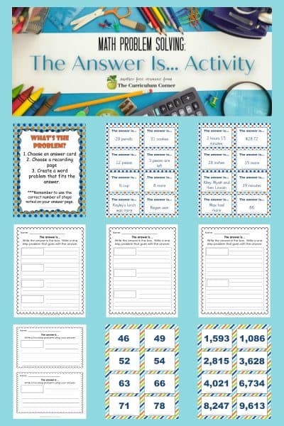 The answer is... Problem Solving Center - The Curriculum Corner 4-5-6