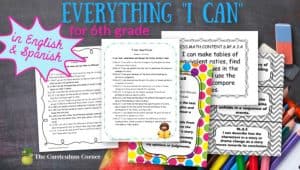 Everything "I Can" Common Core for 6th Grade - The Curriculum Corner 4-5-6