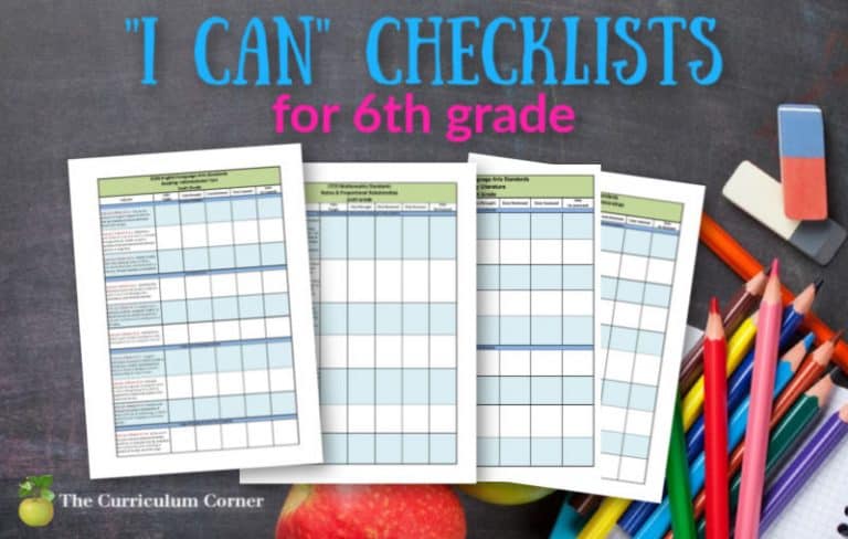 Updated 6th Grade CCSS and "I Can" Checklists - The Curriculum Corner 4-5-6