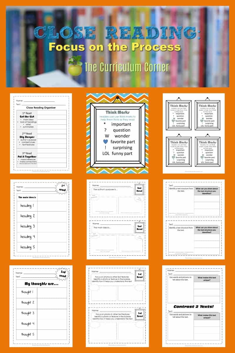 Close Reading: Focus on Process - The Curriculum Corner 4-5-6