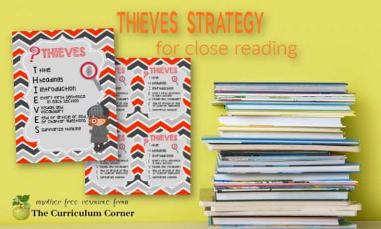 Close Reading: THIEVES Reading Strategy - The Curriculum Corner 4-5-6
