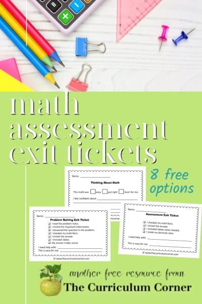 Math Assessment Exit Tickets - The Curriculum Corner 4-5-6