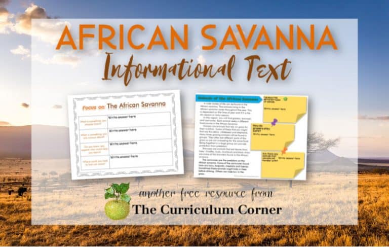 African Savanna: Virtual Sub Plans - The Curriculum Corner 4-5-6